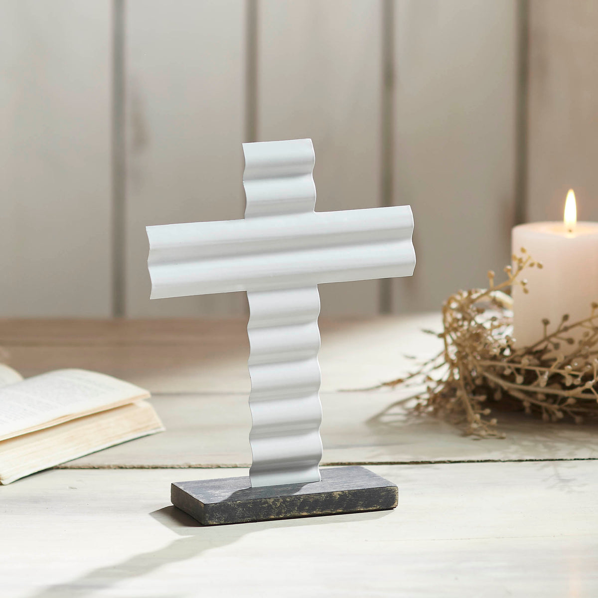Celebrate Grace Metal Holy Cross w/ Wooden Base 8x6x2.3 – Pine Valley ...